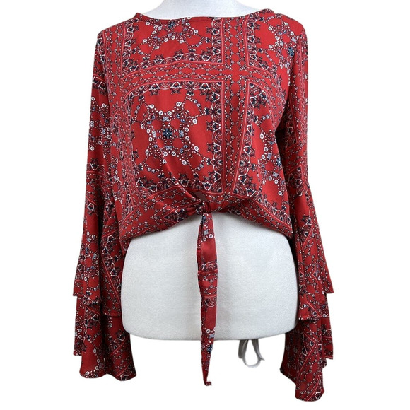 Altar’d State | Tops | Altered State Crop Top Women Small Red Tie Front ...